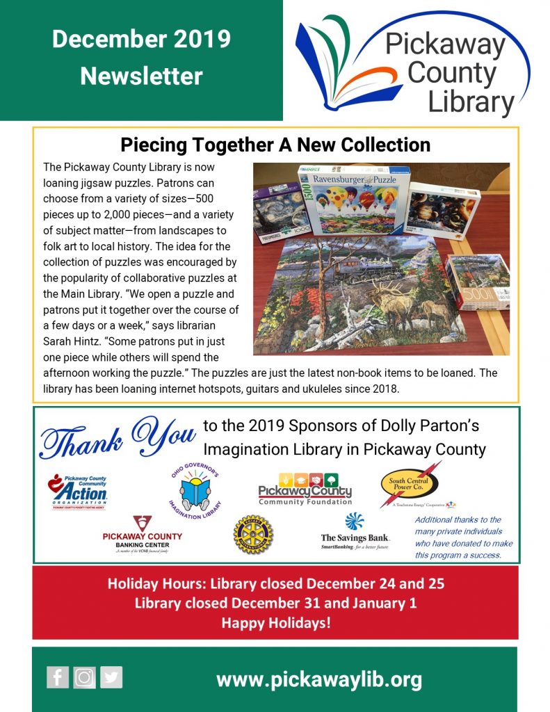 Pickaway Library Events for December - Scioto Post
