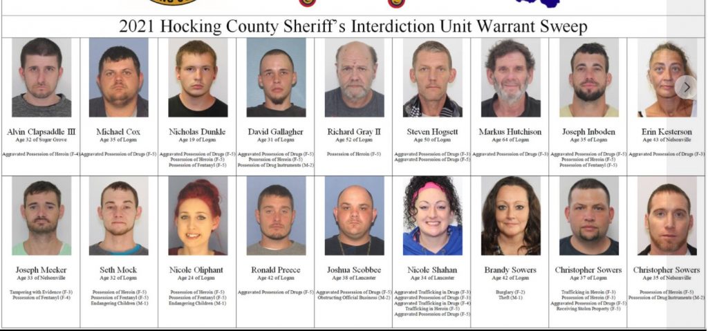 Hocking County Arrests Over a Dozen in Drug Sweep on Wednesday - Scioto ...
