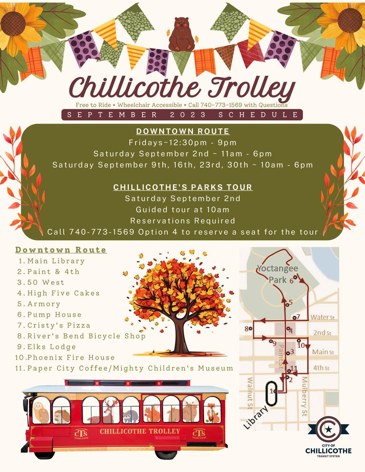 Chillicothe Trolley Tour of City Parks Saturday - Scioto Post
