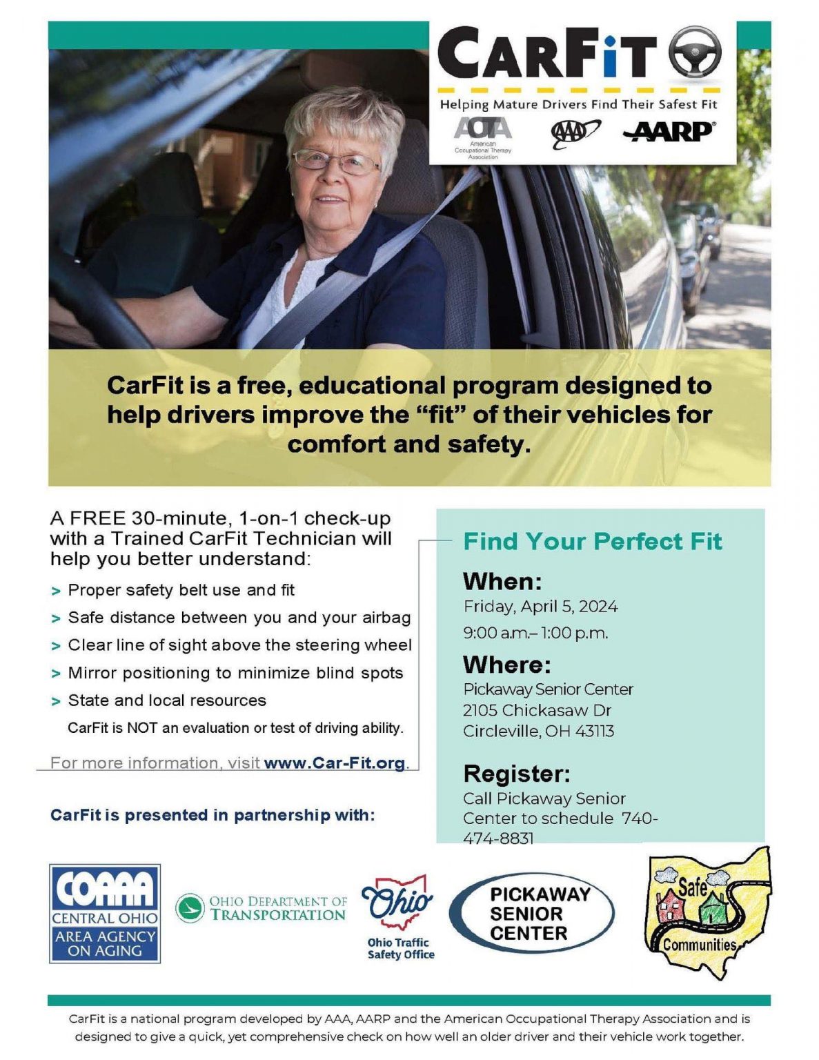 Pickaway County - Free CarFit Check-up Event Offers Mature Drivers ...