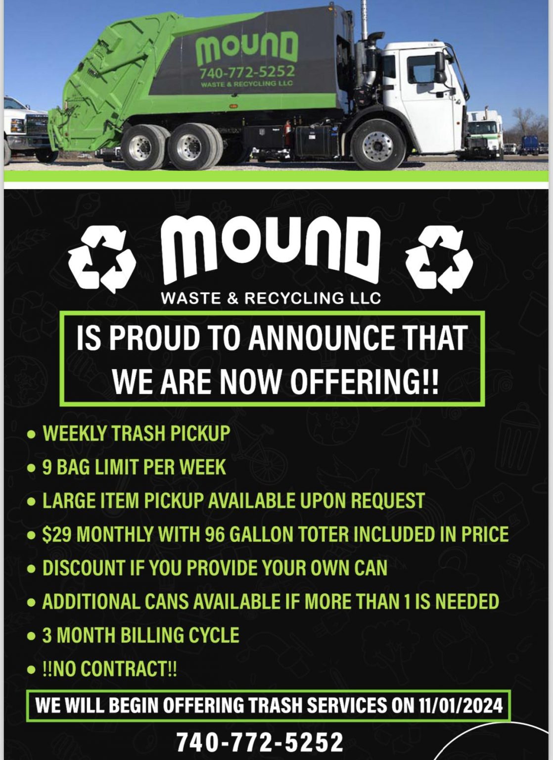 Mound Waste & Recycling Launches Curbside Trash Service Amid Brown ...