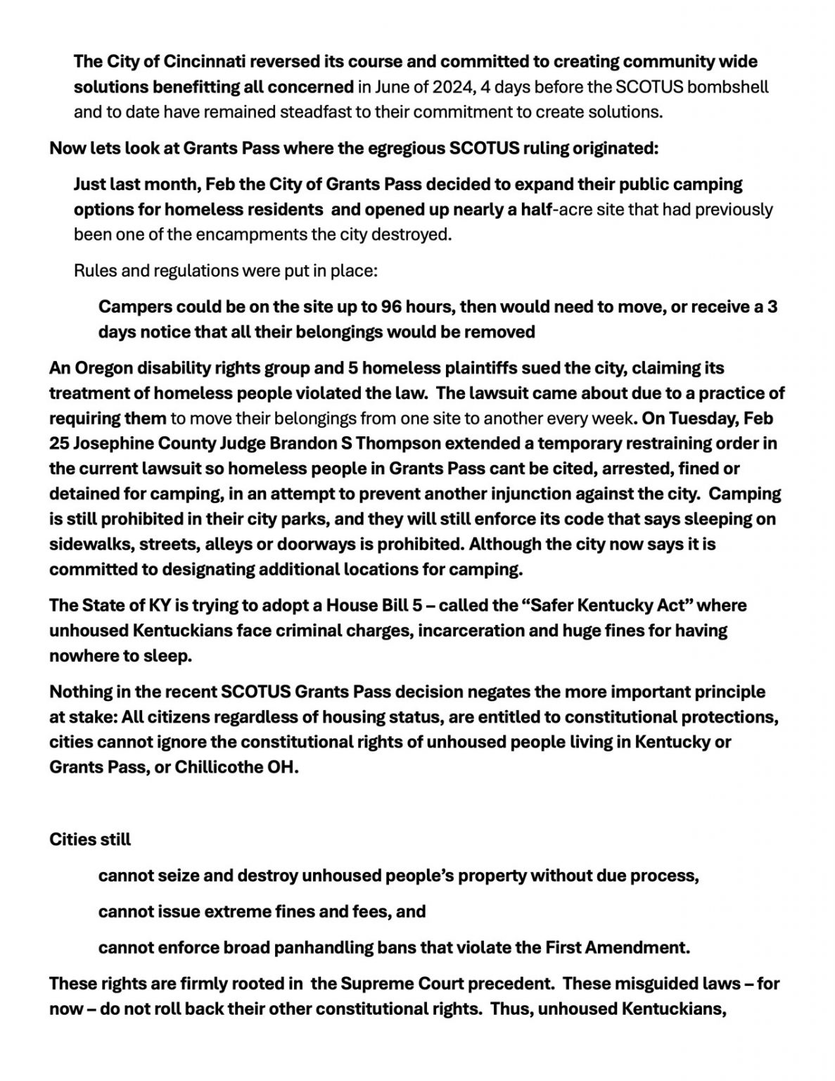 Statements from a Chillicothe Homeless Advocacy Group by their Founder ...