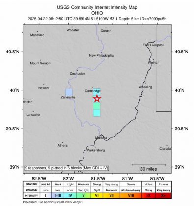 Early Morning Earthquake Rattles Southeast Ohio - Scioto Post