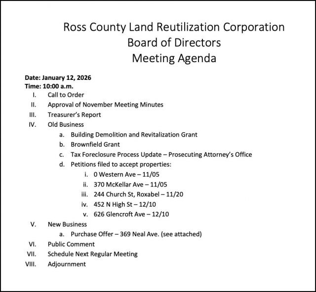 Chillicothe & Ross County Land Bank Continues to Solidify Its Abilities ...